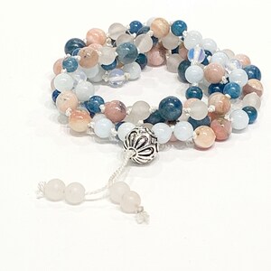 Pink Opal Mala, Blue Apatite Mala, Rose Quartz Mala, Aquamarine Mala ...