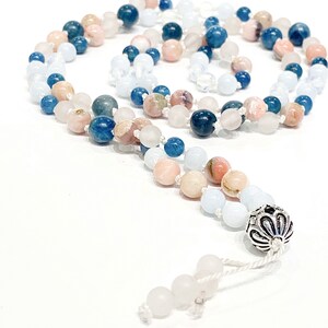 Pink Opal Mala, Blue Apatite Mala, Rose Quartz Mala, Aquamarine Mala ...