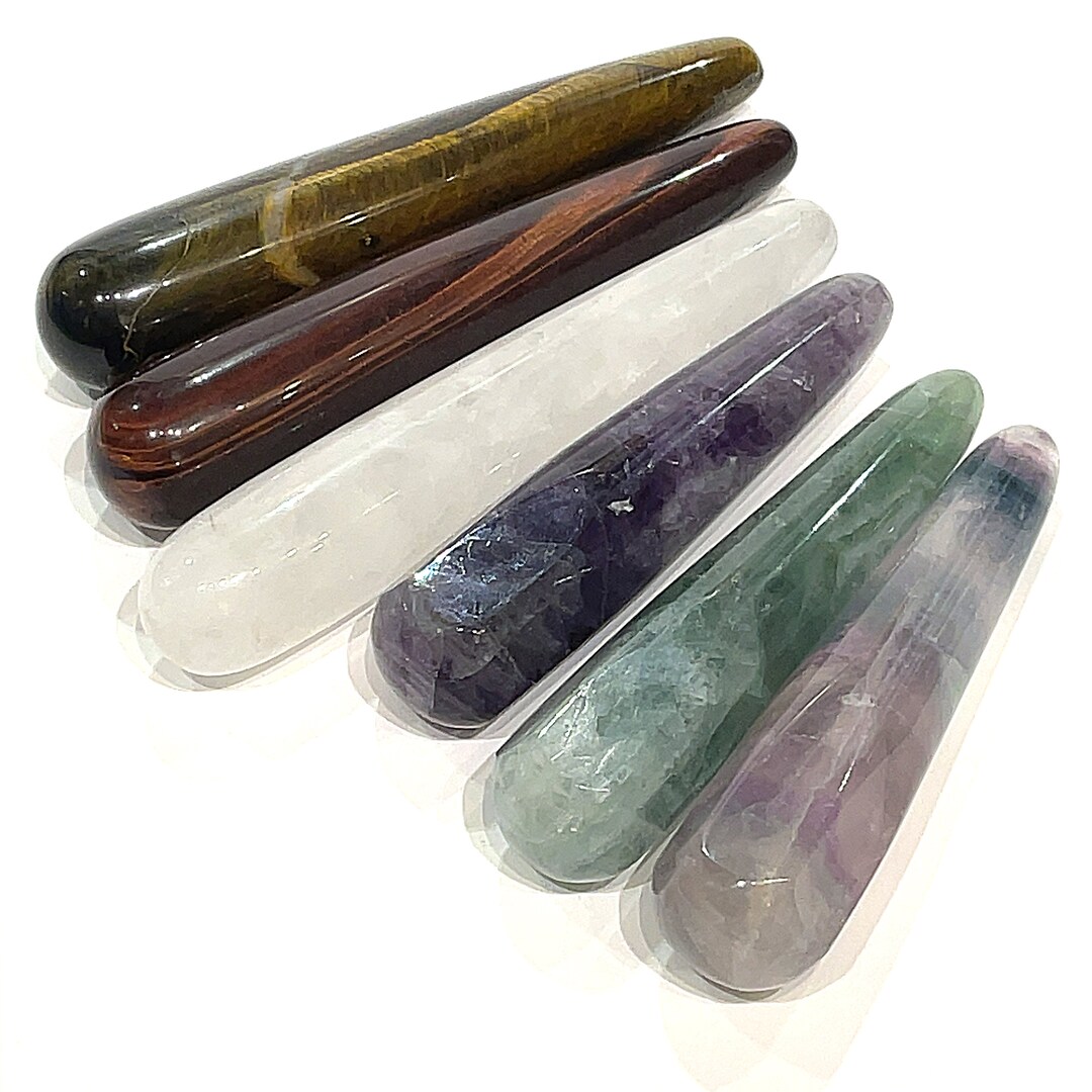 Gemstone Wand, Healing Stones Wand, Tiger Eye Gemstone Wand, Clear ...