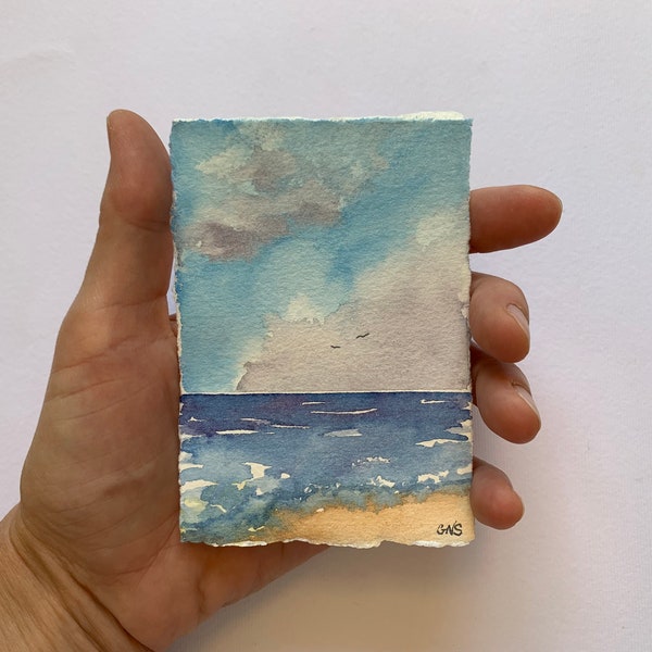 Mini Ocean Painting - Etsy