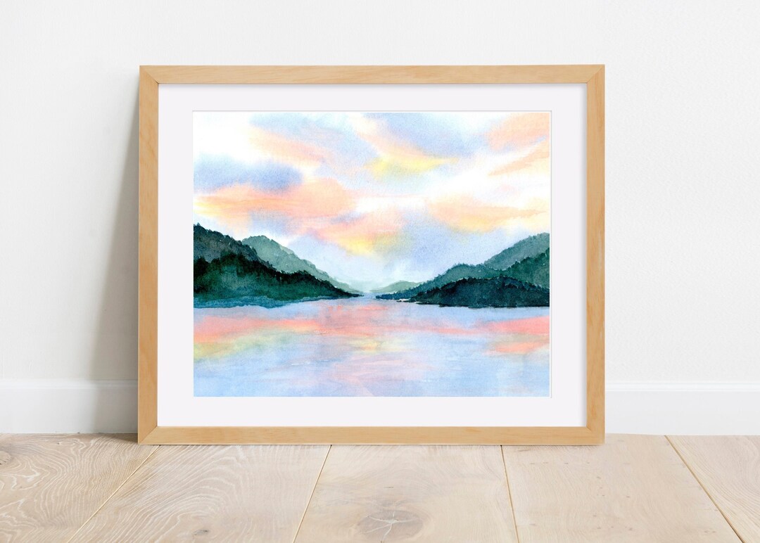 Watercolor Painting PRINT, the Inlet, Landscape Seascape Painting ...
