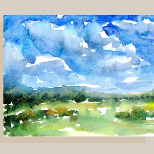 Watercolor Landscape Painting PRINT, Abstract, Impressionist, Bright ...