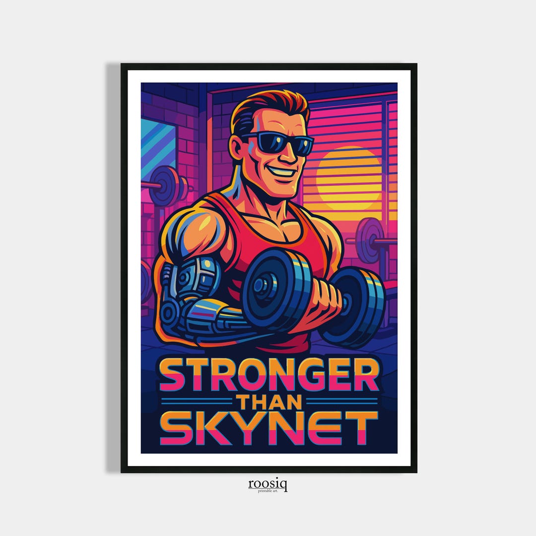 Vintage Bodybuilding Poster Motivation - Retro Funny Fitness Print ...