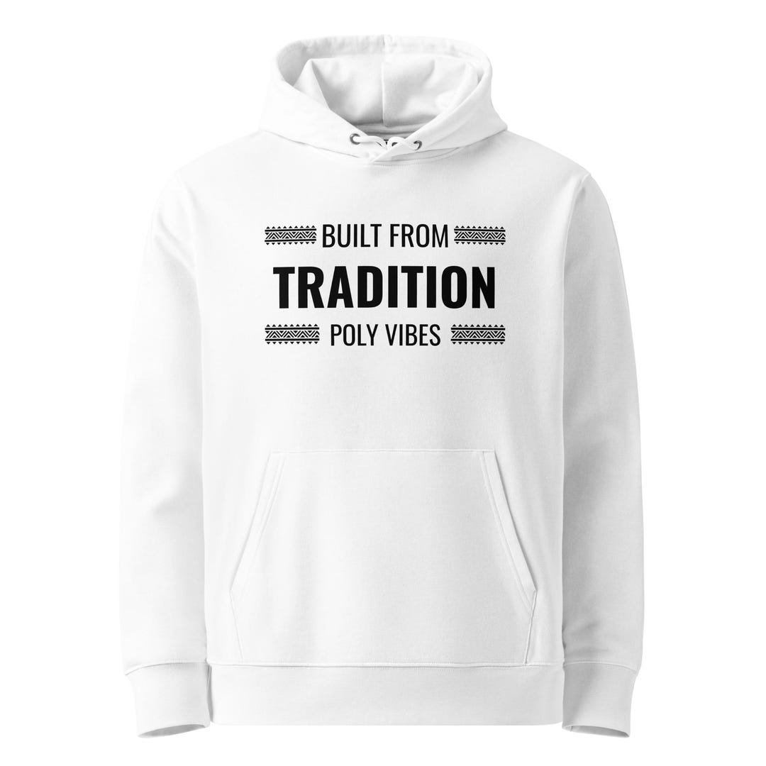Poly Vibes Organic White Hoodie | Polynesian Heritage Streetwear - Etsy