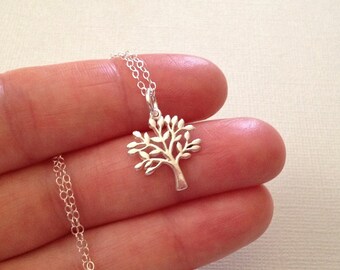 Silver Rowan Tree Necklace Sterling Silver Rowan Tree Charm | Etsy