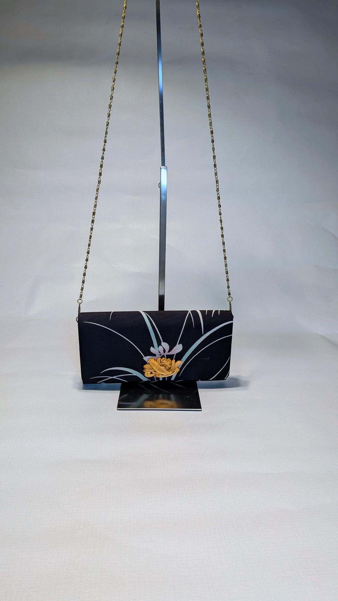 Japanese Kimono Fabric Clutch Bag With Removable Chain, Vintage Obi ...