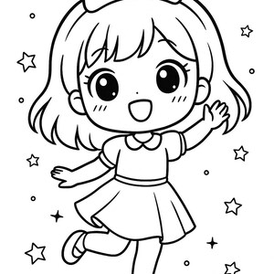 Kawaii Cute Girl Coloring Book for Kids | 19 Fun Chibi Pages | Adorable ...