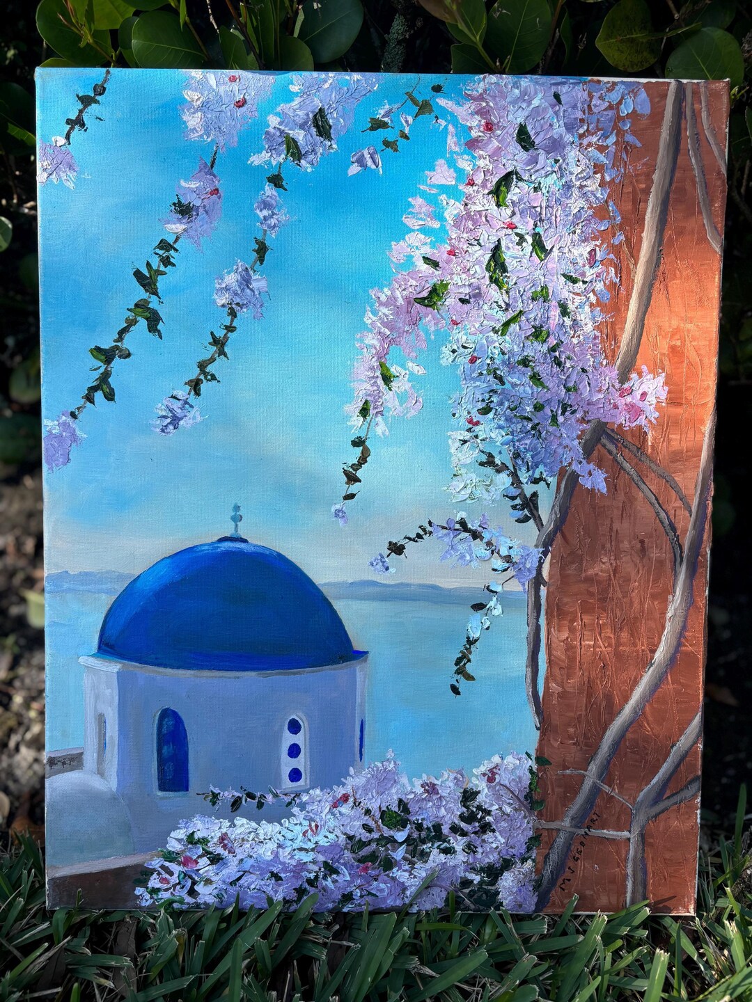 Santorini Sea Canvas Painting – Greek Island Seascape Art, 16x20 - Etsy