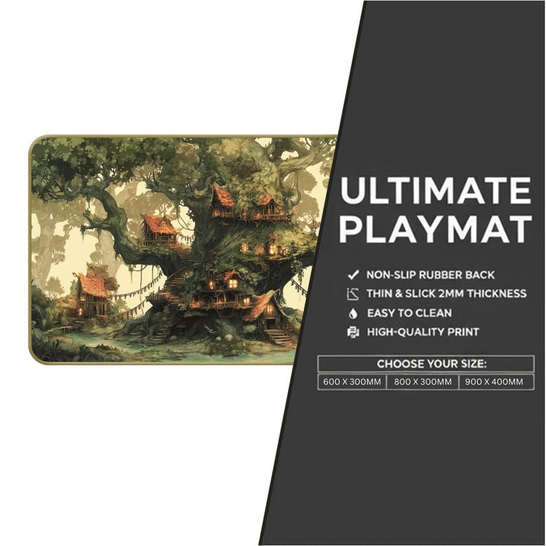 Tree Village Playmat - MTG Playmat - Magic the Gathering Deskmat - TCG ...