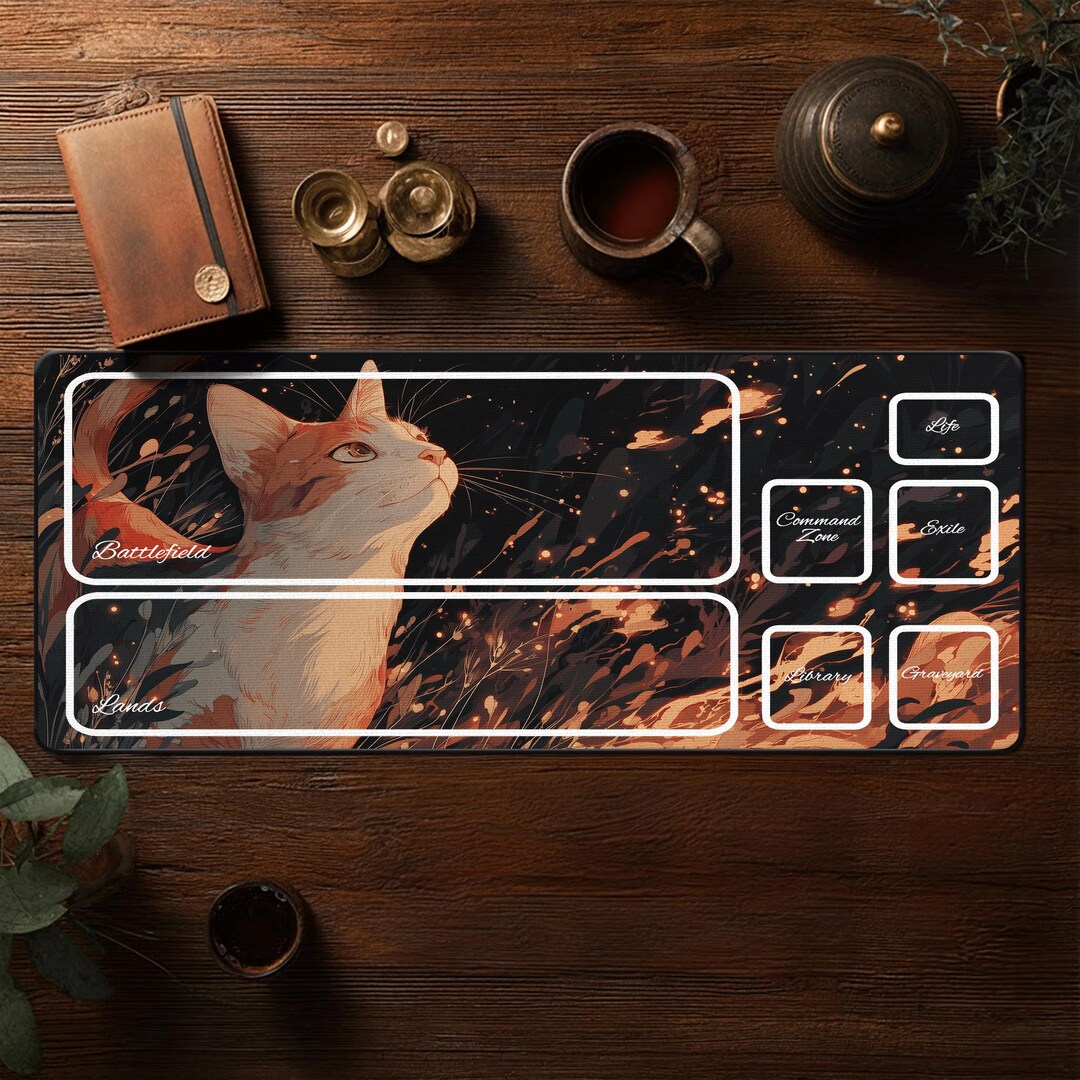 Ember Cat MTG Playmat With Zones – XXL Fantasy Deskmat - Etsy