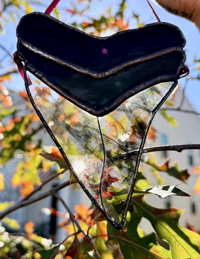 Stained Glass Shark Tooth Suncatcher - Etsy