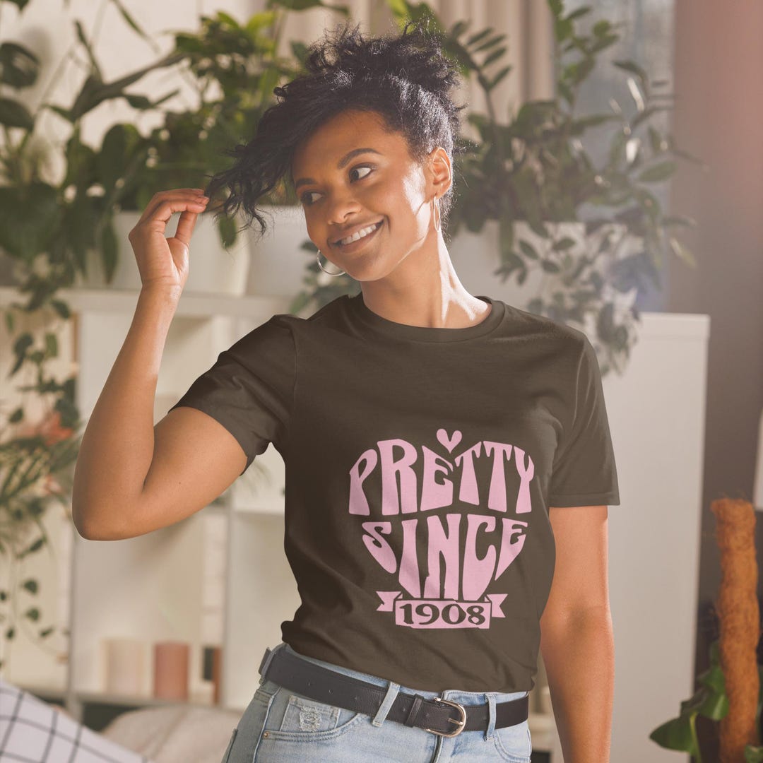 Women’s Birthday Shirt Pretty Since 1908 T-shirt, Vintage 1908 Gift ...