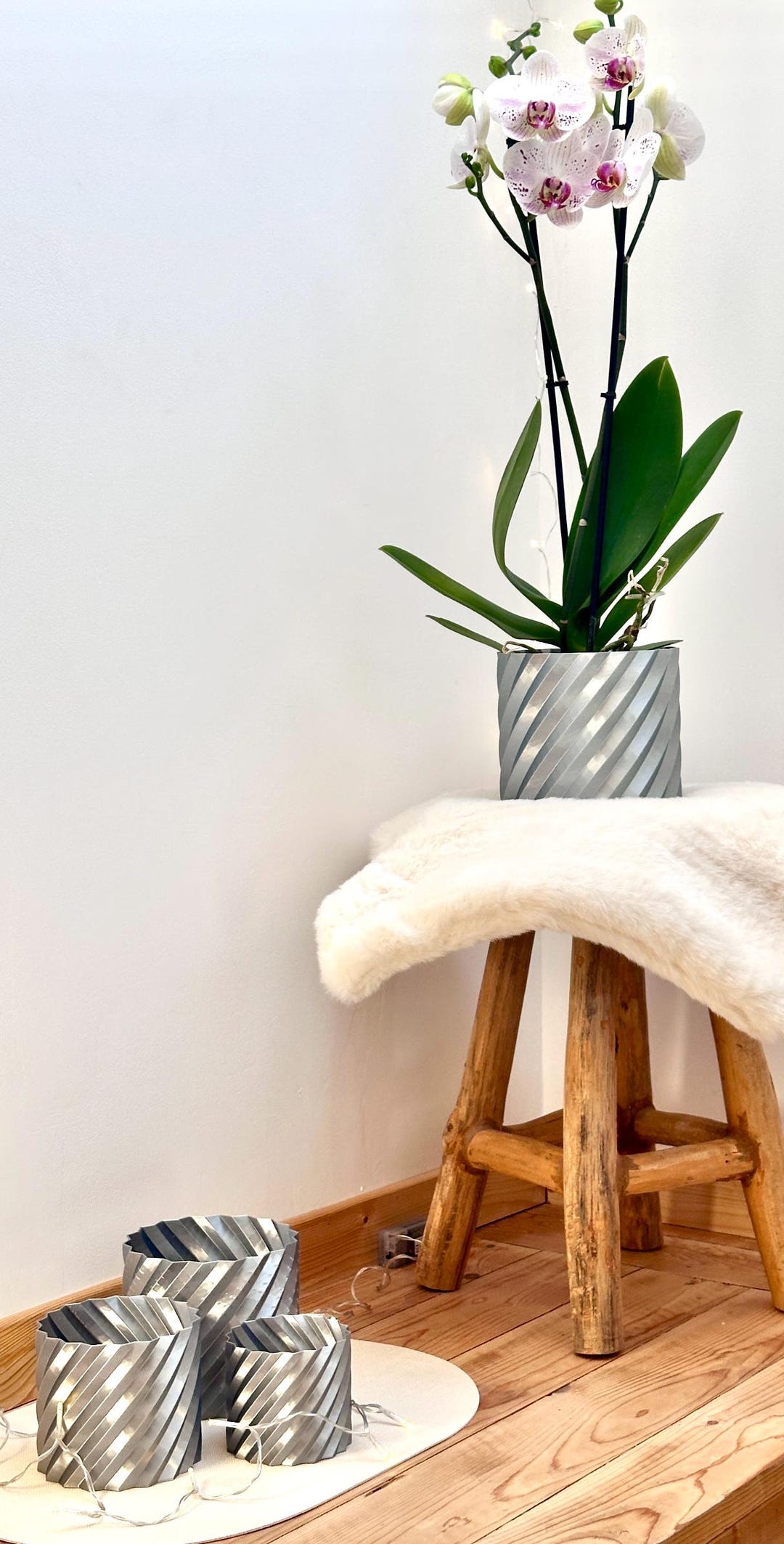 PLA SILK Silver Spiral Geometric Plant Pot - Etsy