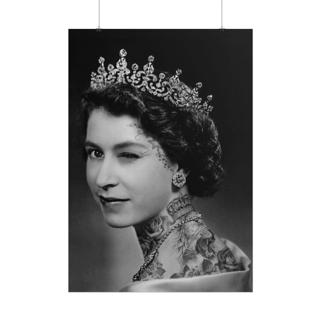 Wooden Framed Punk Queen | Queen Elizabeth | Home Decor | Wall Art ...