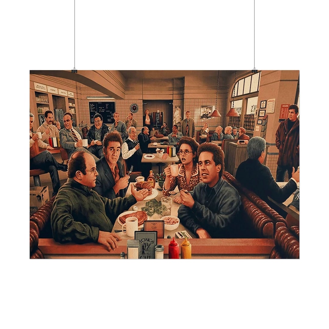 Seinfeld TV Show Poster, Classic Sitcom Art, Jerry, Elaine, George ...