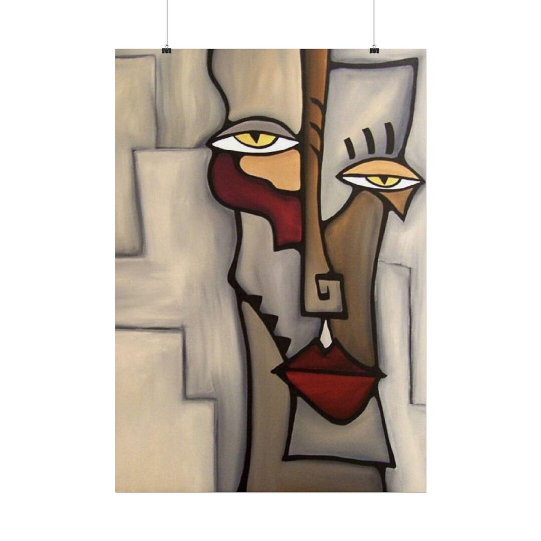 Picasso Abstract Face Art Poster, Modern Living Room Decor - Etsy