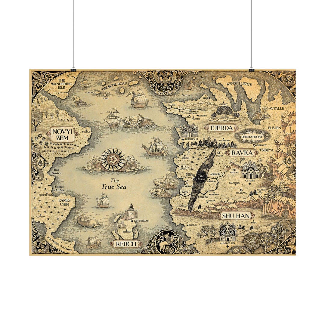 The Grishaverse Map Poster, Grisha Trilogy Map, the Grishaverse Map ...