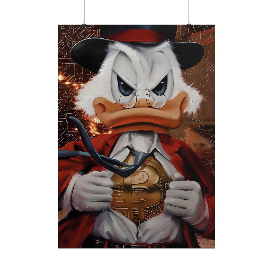 Scrooge Mcduck Bitcoin Hero Poster Wall Art, Contemporary Art Printable ...