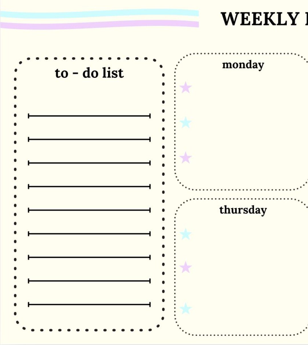 Weekly Planner: Monday - Sunday - Etsy