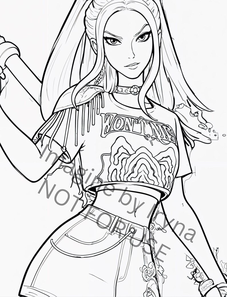 21 Kpop Demon Hunters Colouring Pages | Anime Girls Coloring Book ...
