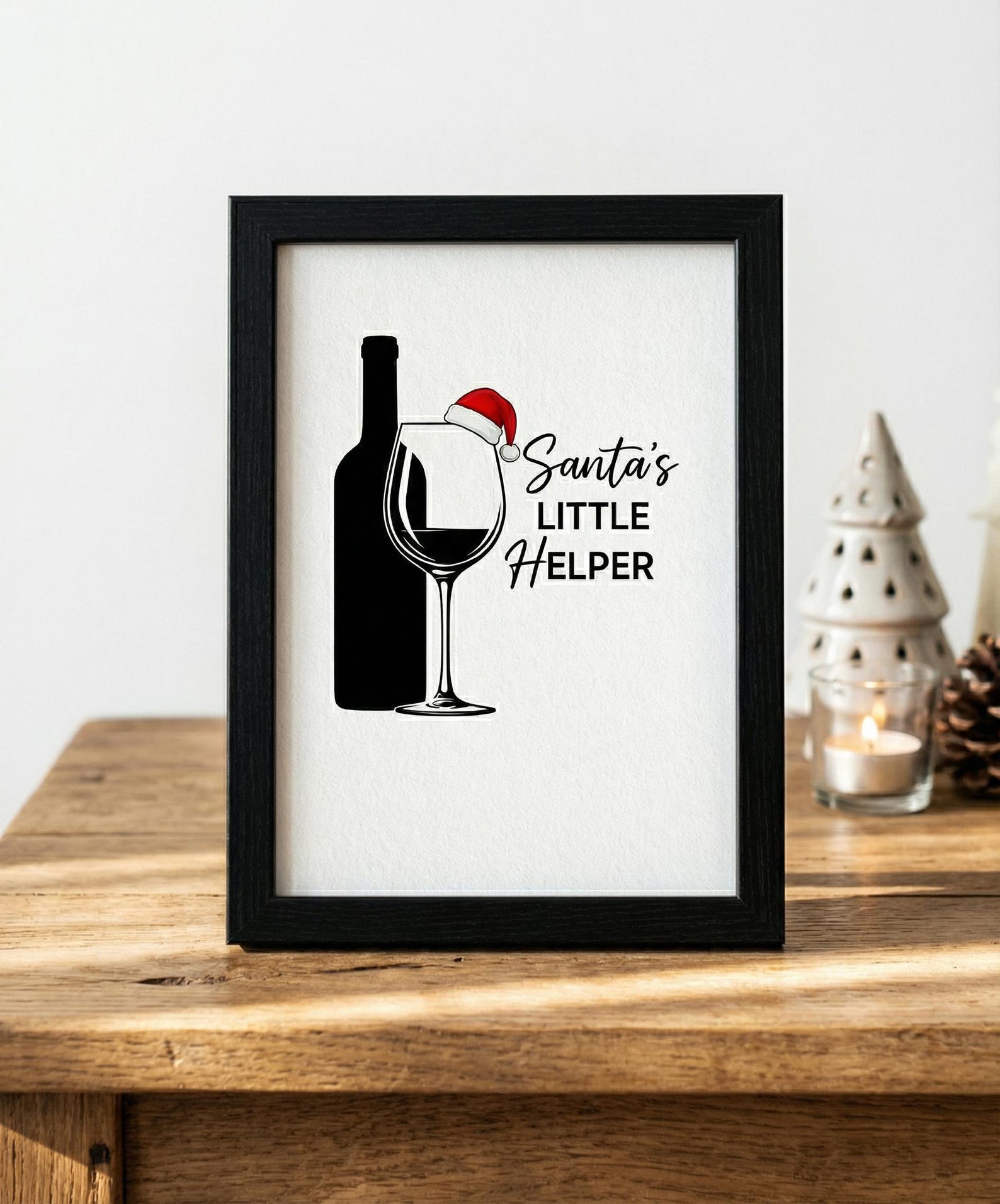 Santa's Little Helper PNG | Christmas Wine Glass Digital Download ...