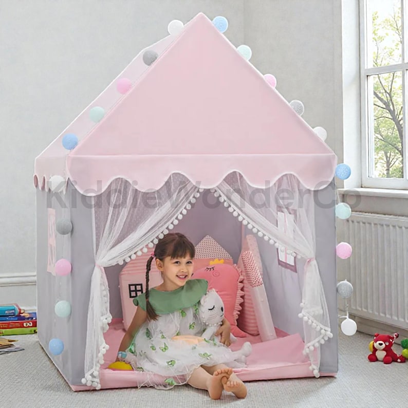 Large Kids Teepee Tent 1.35m – Portable Folding Play Tent, Princess ...