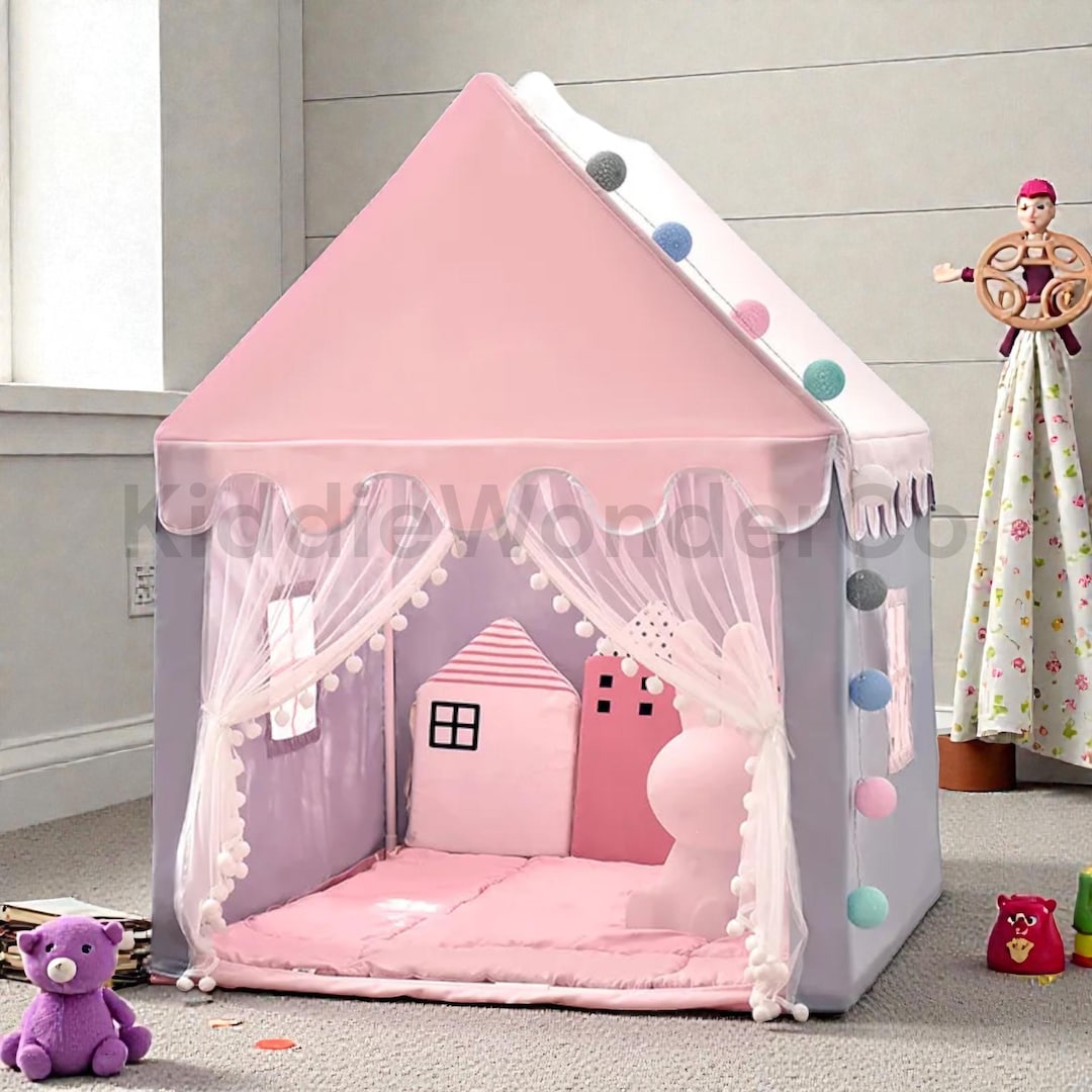 Large Kids Teepee Tent 1.35m – Portable Folding Play Tent, Princess ...