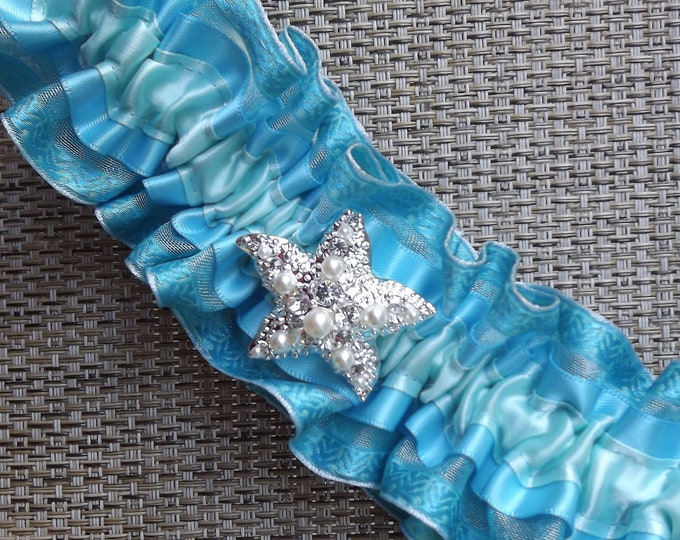 Wedding Bridal Garter Tiffany Blue Starfish Beach Wedding - Etsy