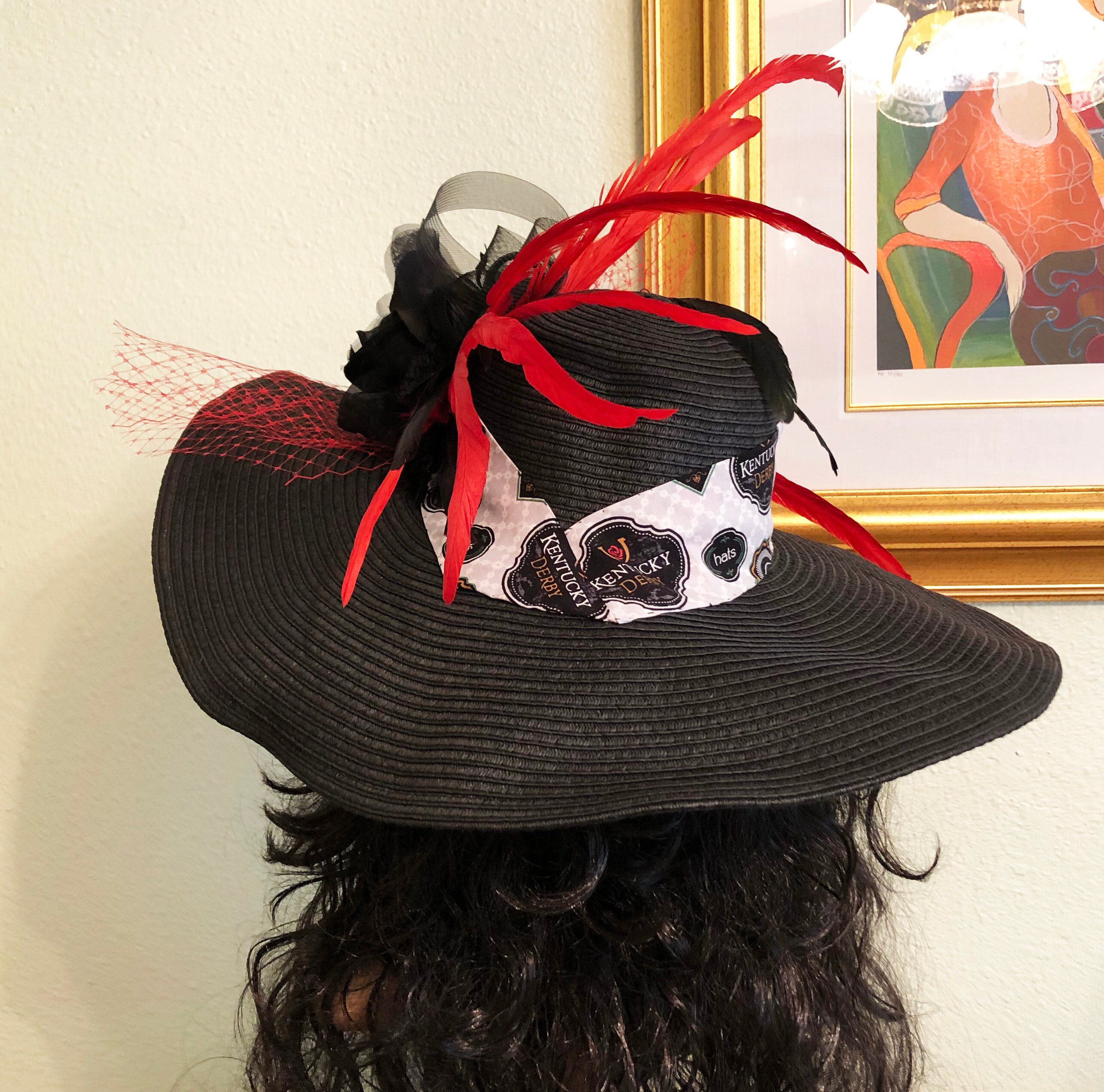 Schwarze Kentucky Derby Hut große Hut Feder Hut Kirche Hut | Etsy