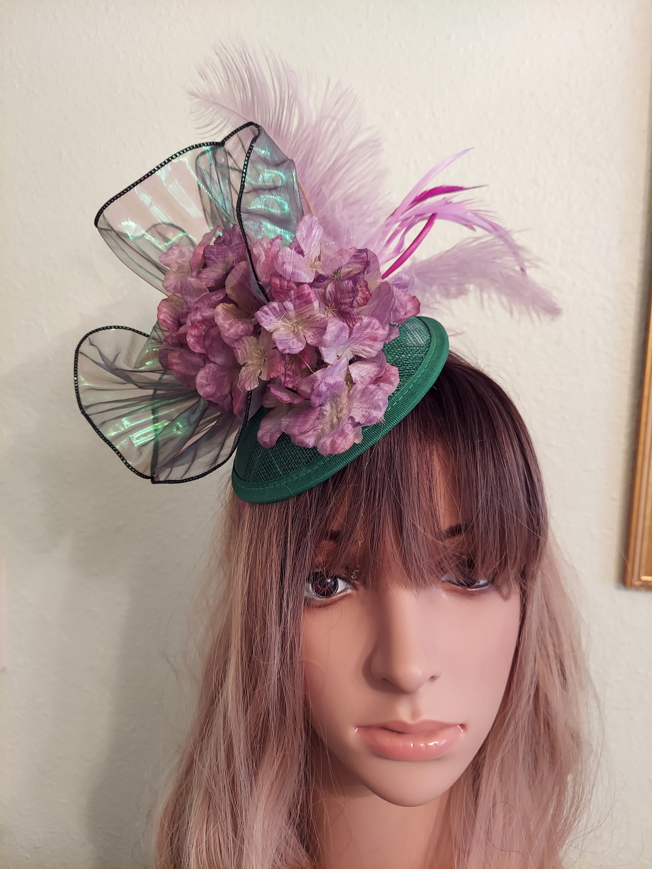 Green and Lavender Kentucky Derby Fascinator, High Tea , Garden Party ...