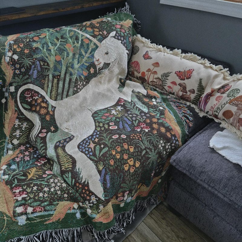 Unicorn Tapestry Bedding - Etsy