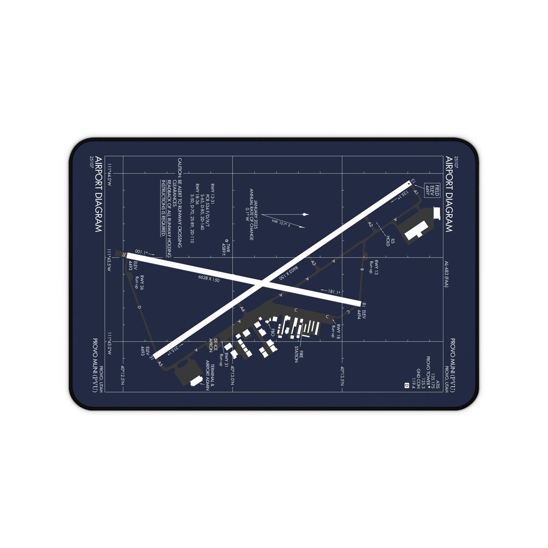 Pilot Desk Mat Gift, Custom Airport Diagram Desk Mat, Custom Aviation ...