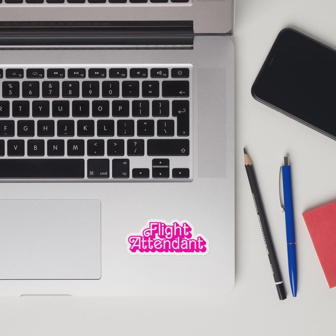 Flight Attendant Sticker: Aviation Gift for Cabin Crew, Laptop Decal ...