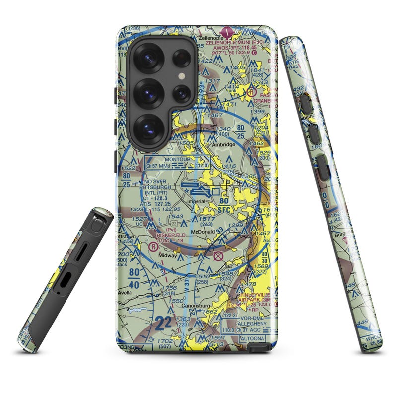 Custom Airport Map Phone Case, Personalized Pilot Gift, VFR Aviation ...