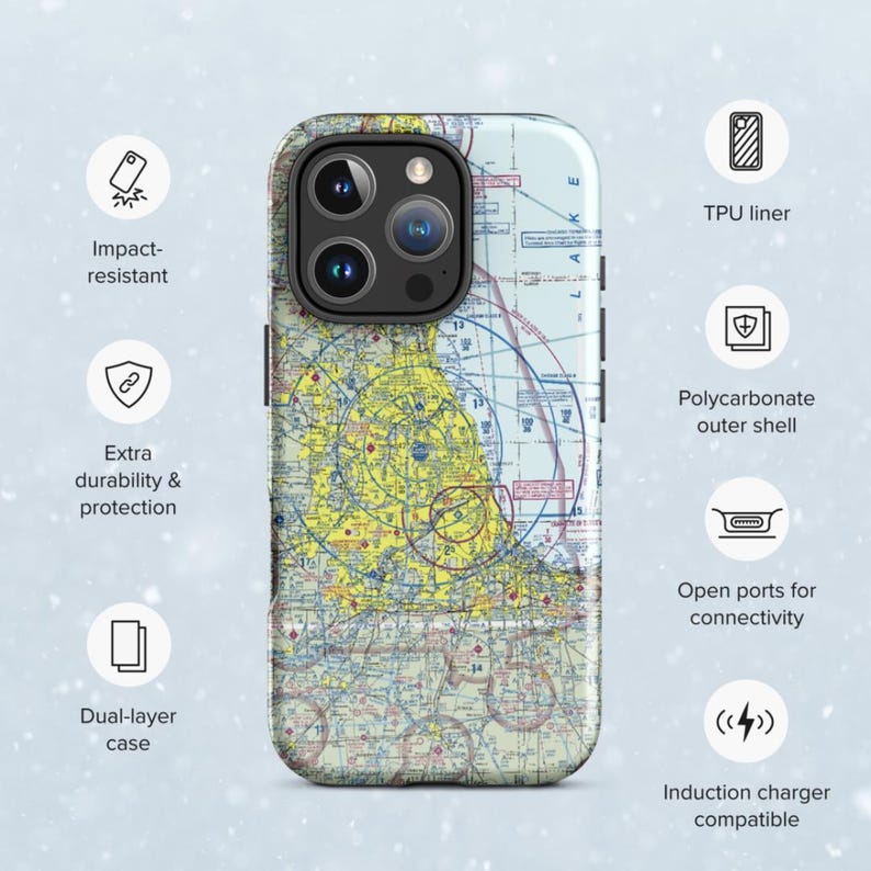 Custom Airport Map Phone Case, Personalized Pilot Gift, VFR Aviation ...