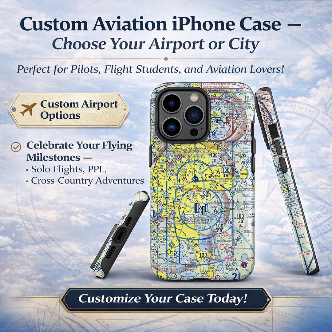 Custom Airport Map Iphone/samsung Case, Personalized VFR Chart Pilot ...