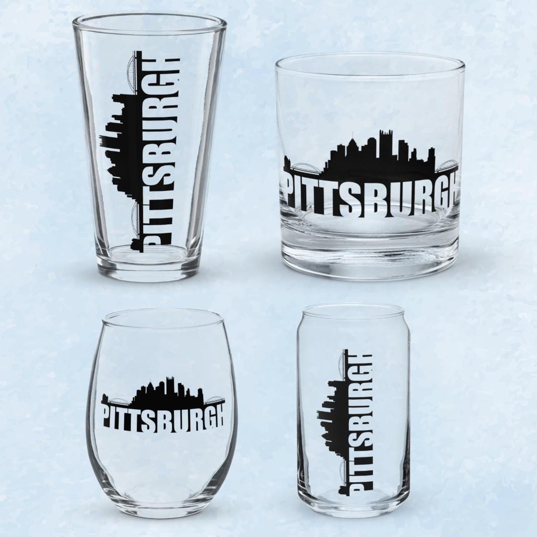 Pittsburgh Resident Gift, Pittsburgh Skyline Whiskey Glass: Cityscape ...