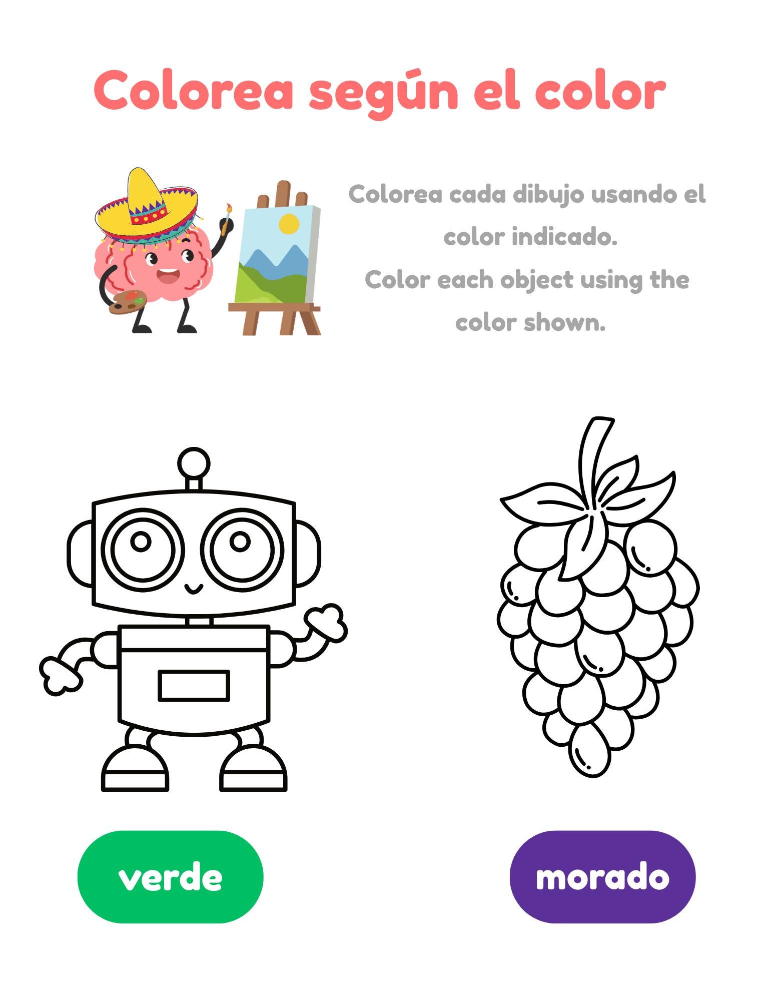 Spanish Colors Worksheet Bundle • Bilingual Learning (PDF) - Etsy