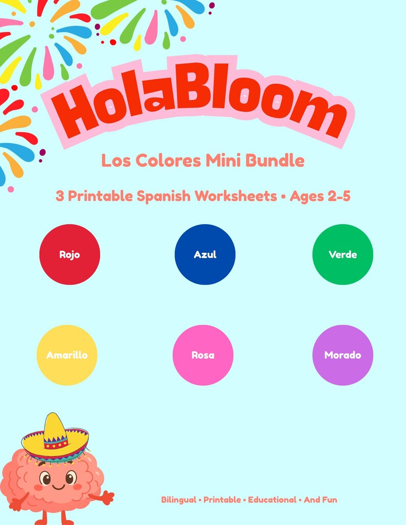 Spanish Colors Worksheet Bundle • Bilingual Learning (PDF) - Etsy