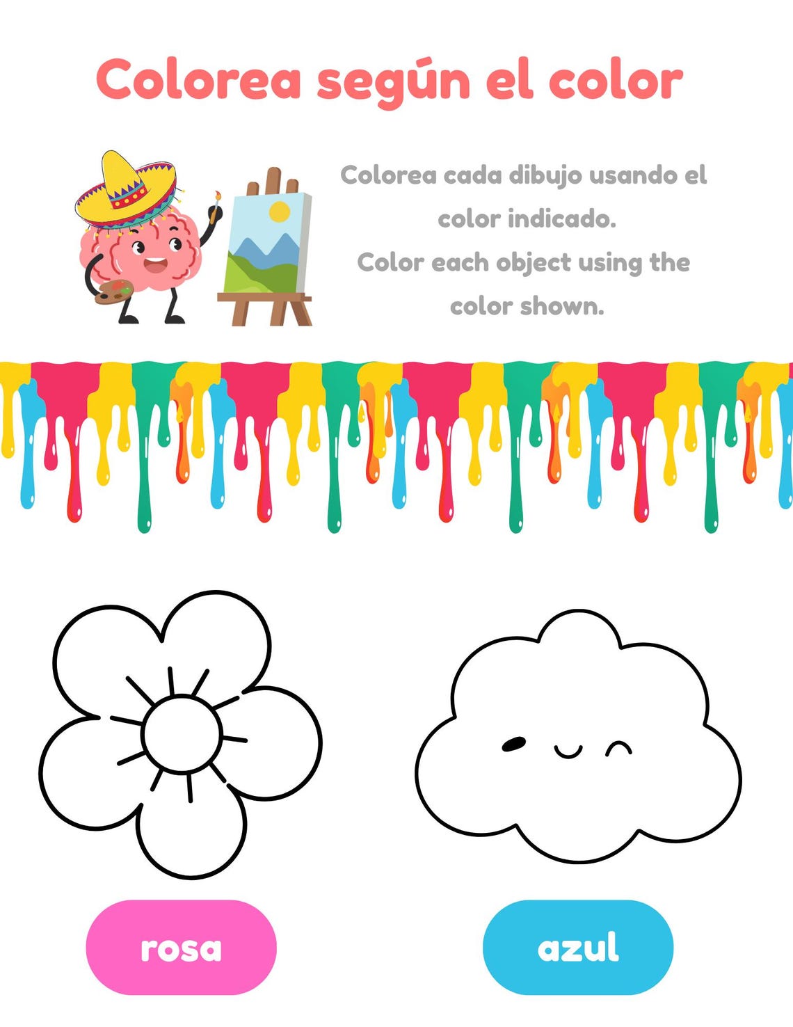 Spanish Colors Worksheet Bundle • Bilingual Learning (PDF) - Etsy