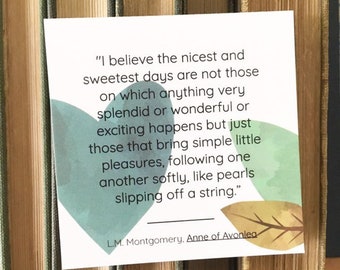 L M Montgomery Quote - Etsy