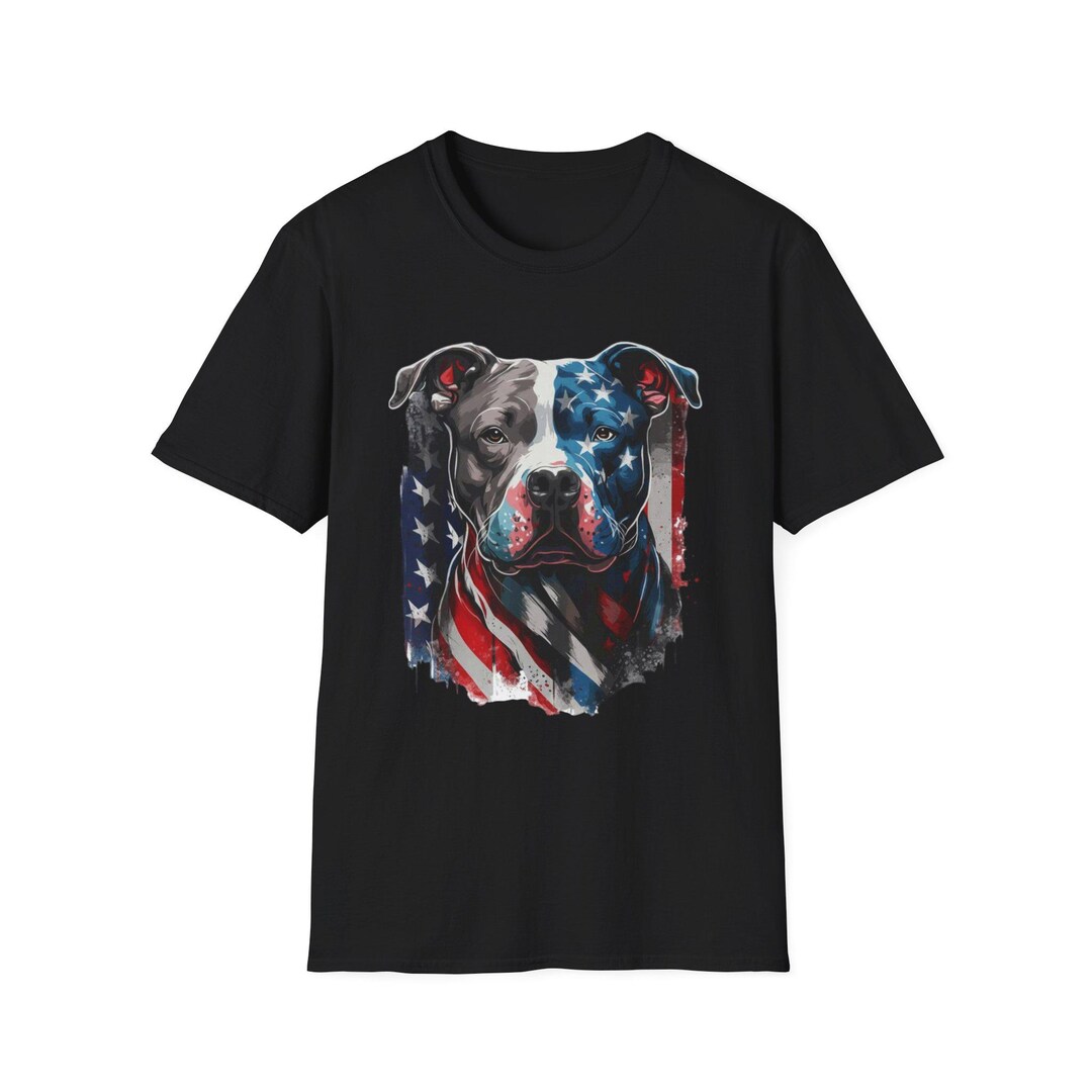 Patriotic Pit Bull T-shirt | American Flag Dog Tee, Fourth of July - Etsy