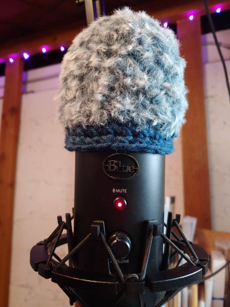 Crocheted Blue Yeti Mic Fuzzy Windscreen Pop Filter Custom - Etsy UK