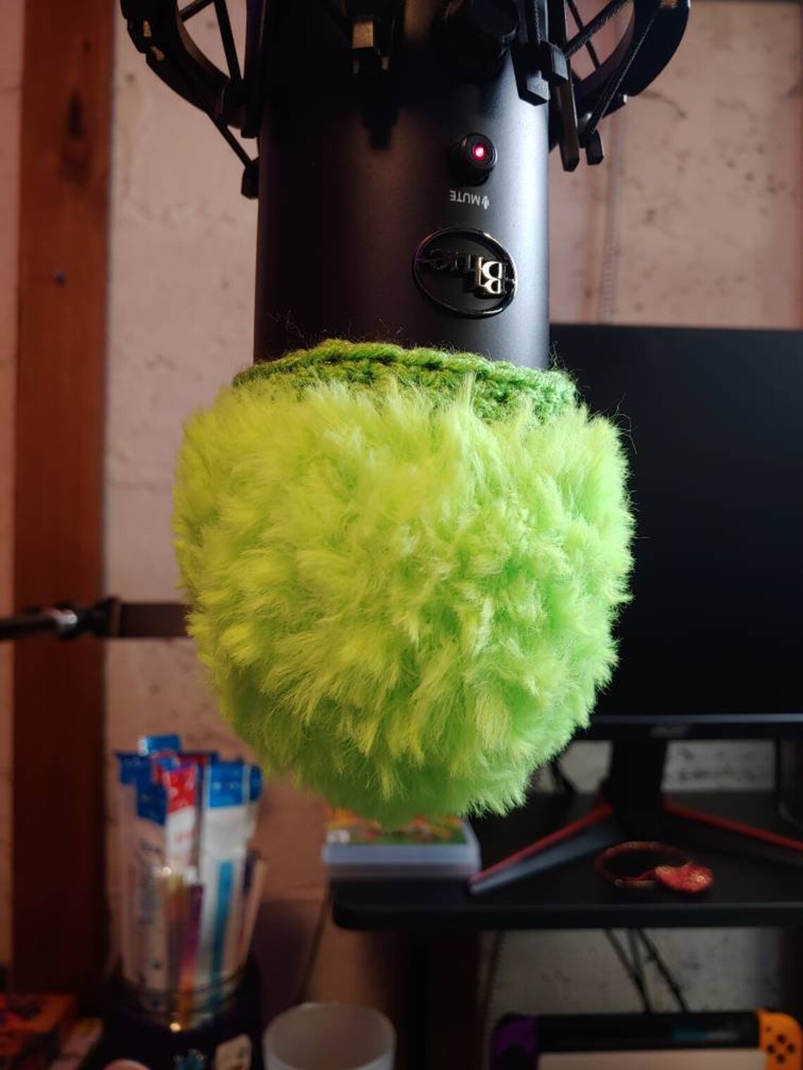 Crocheted Blue Yeti Mic Fuzzy Windscreen Pop Filter CUSTOM | Etsy