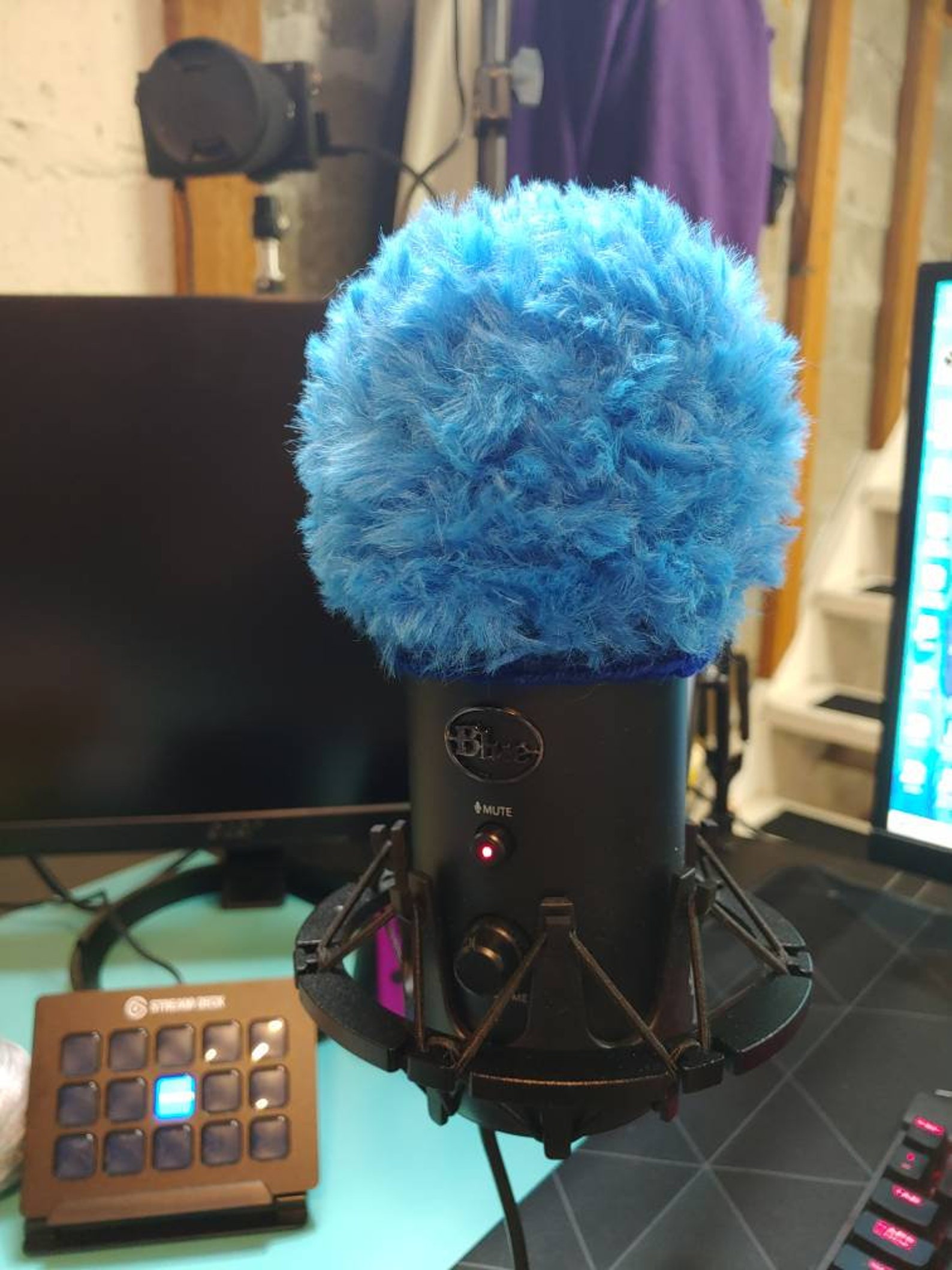 Crocheted Blue Yeti Mic Fuzzy Windscreen Pop Filter CUSTOM | Etsy