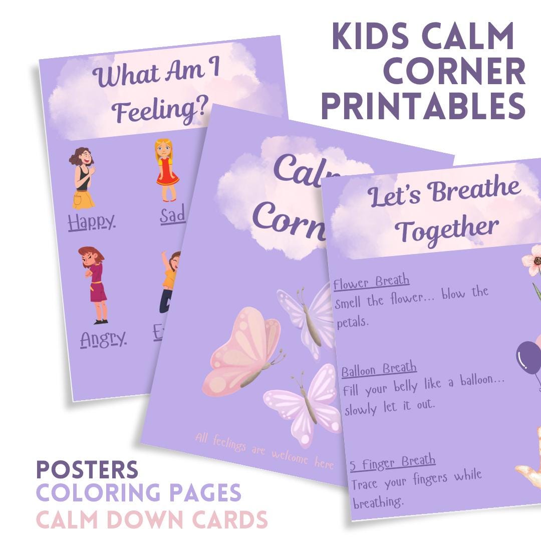 Butterfly Calm Down Corner Printable Kit - Etsy