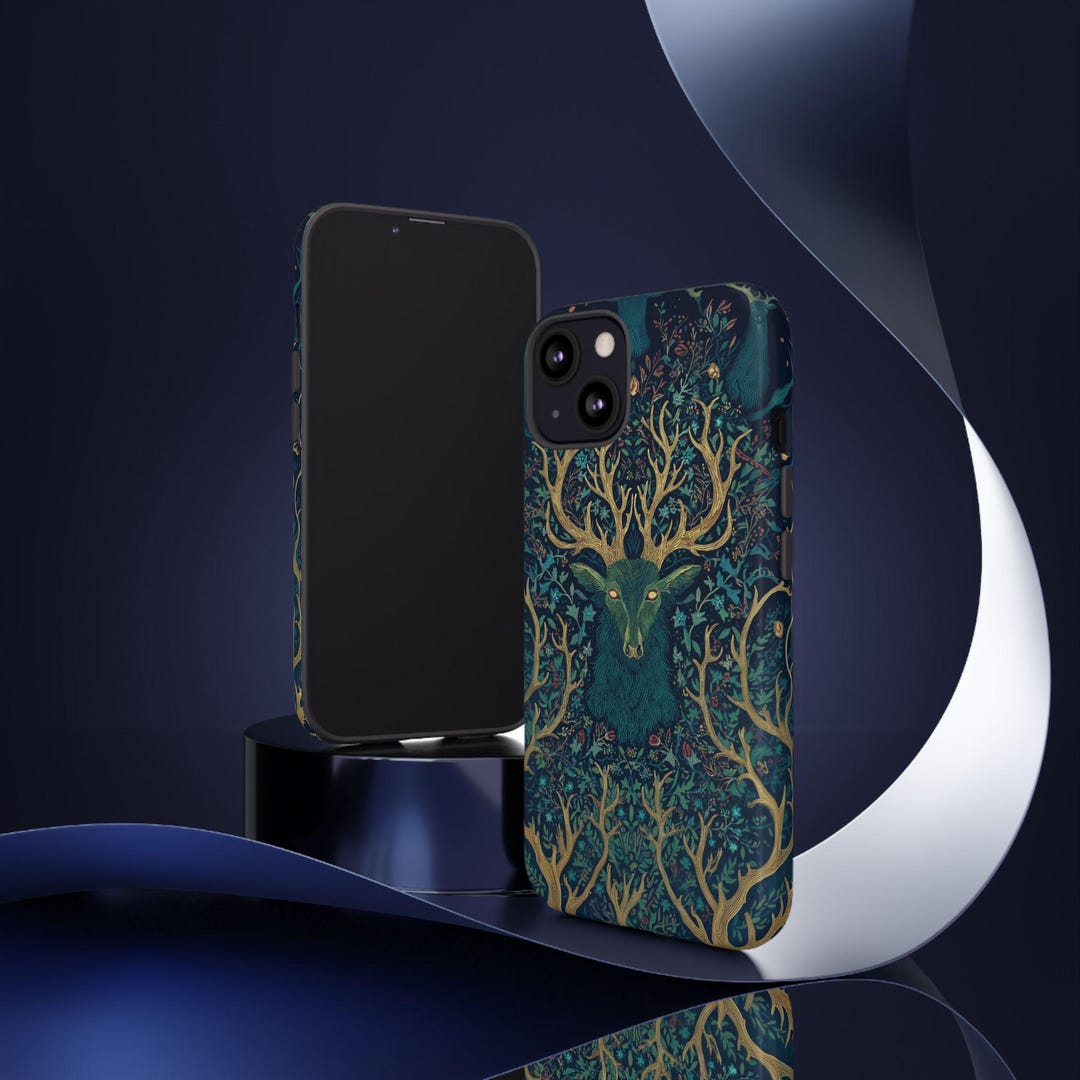 William Morris Stag Phone Case | Golden Antler Forest Art - Etsy