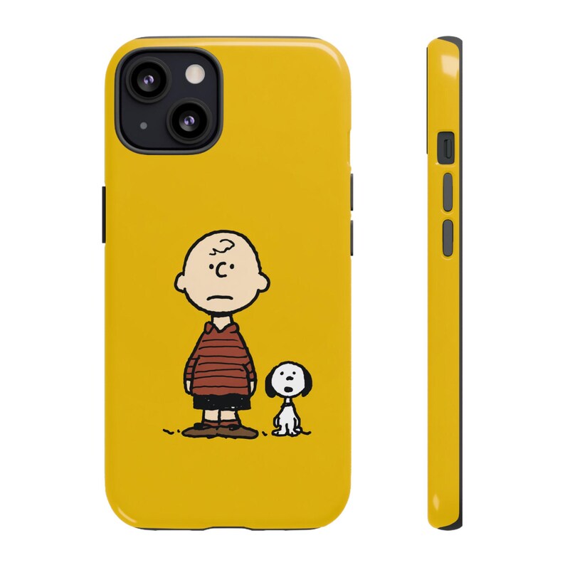 Charlie Brown & Snoopy Phone Case | Yellow Protective Cover - Etsy