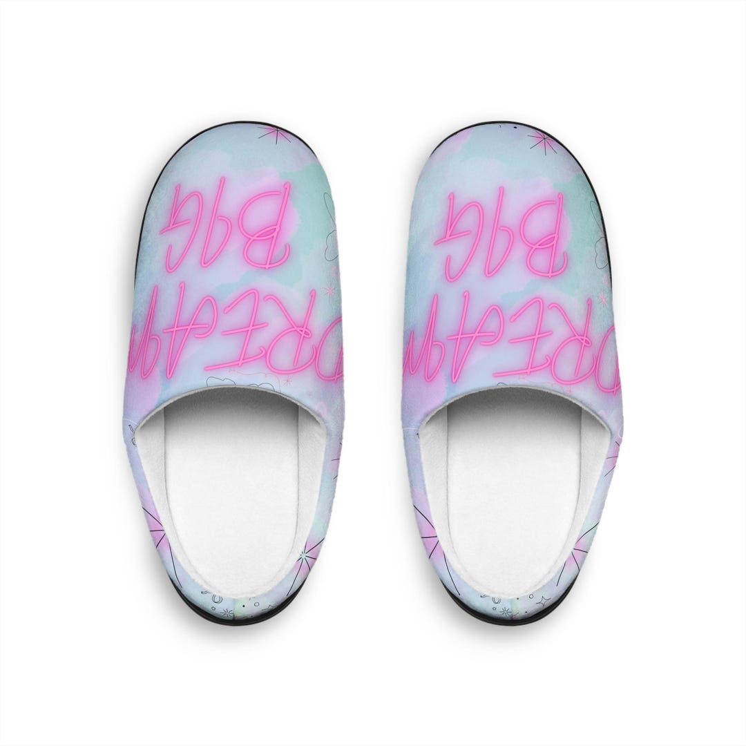 Dream Big Slippers | Pastel Graffiti Indoor Slippers - Etsy