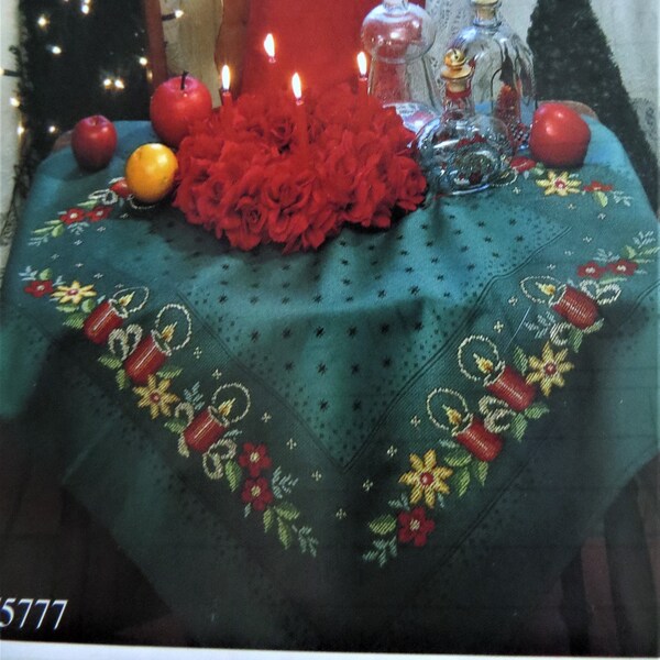 Cross Stitch Linen Tablecloth - Etsy